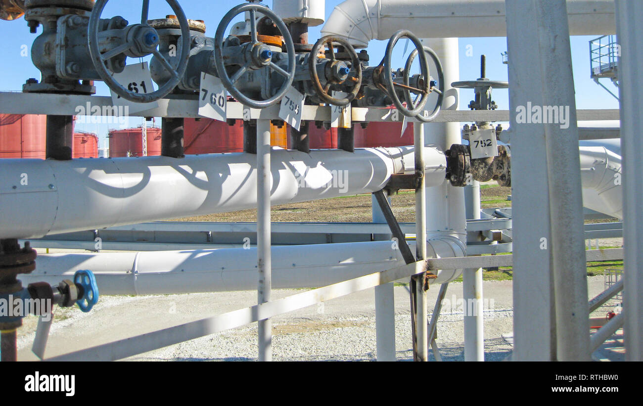 Oil refinery. Equipment for primary oil refining Stock Photo - Alamy
