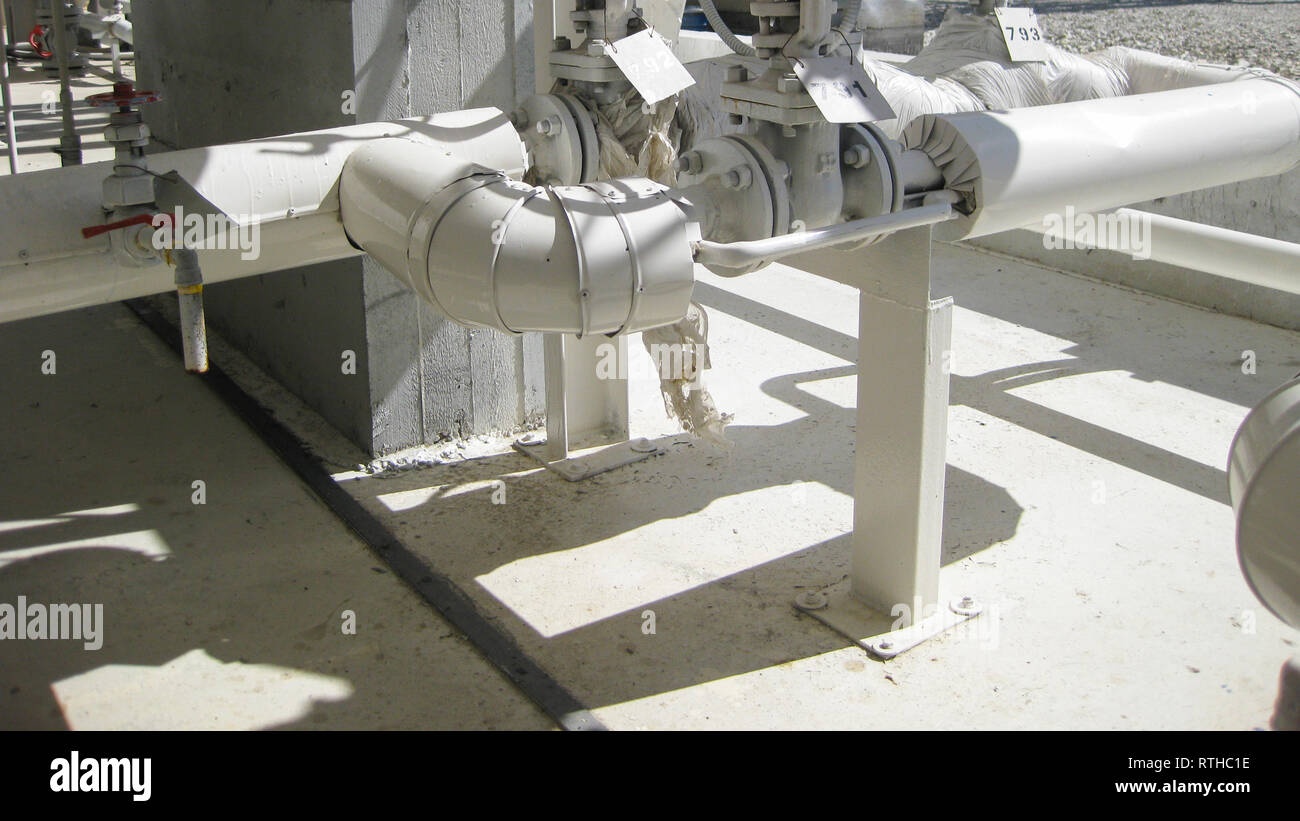 Oil refinery. Equipment for primary oil refining Stock Photo - Alamy