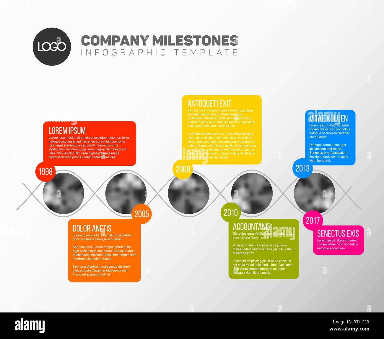 Vector Infographic timeline report template with the biggest milestones ...