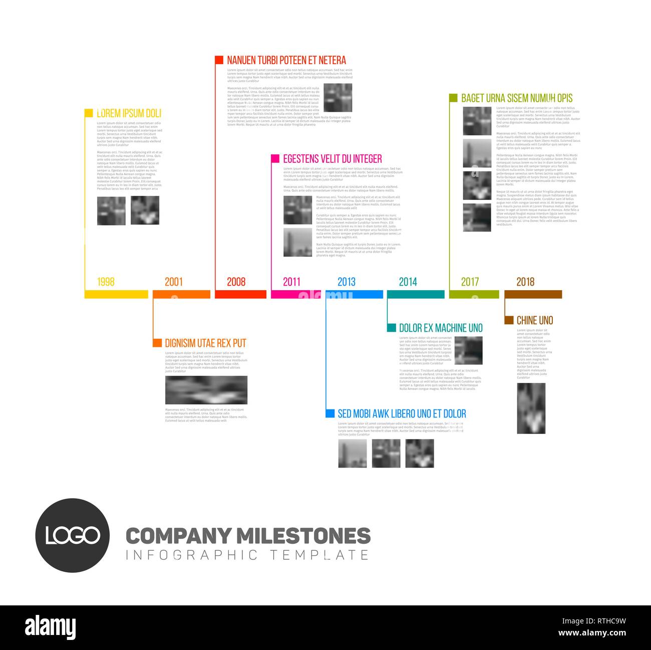 Vector Infographic timeline report template with the biggest milestones ...