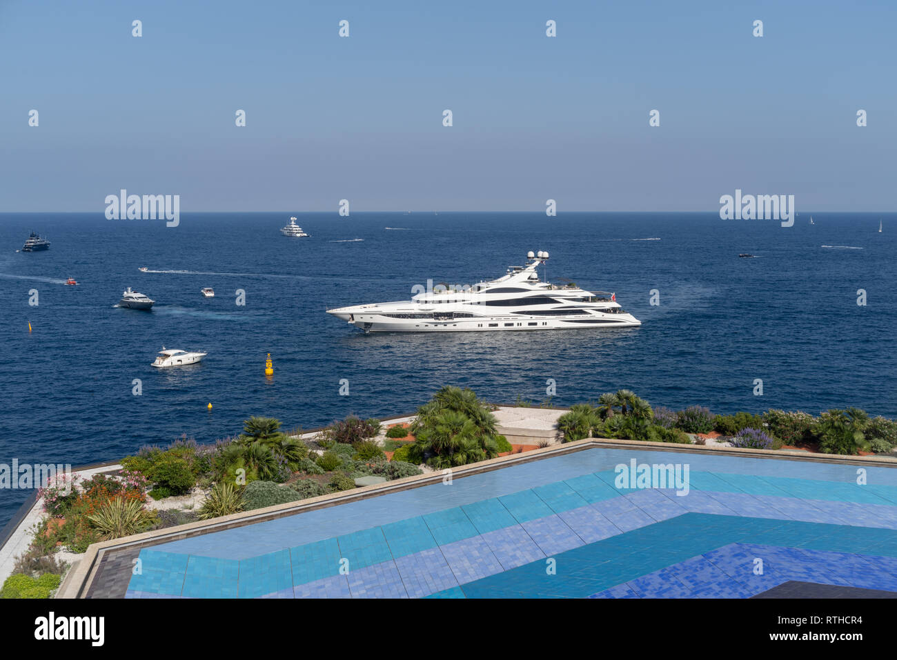 Yacht docked at Port Hercules, Monaco Stock Photo - Alamy