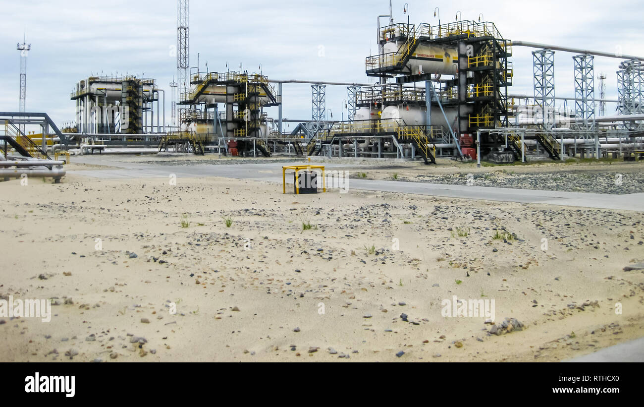 Separator. Equipment for oil separation. Modular oil treatment unit. Bulite for separation Stock ...