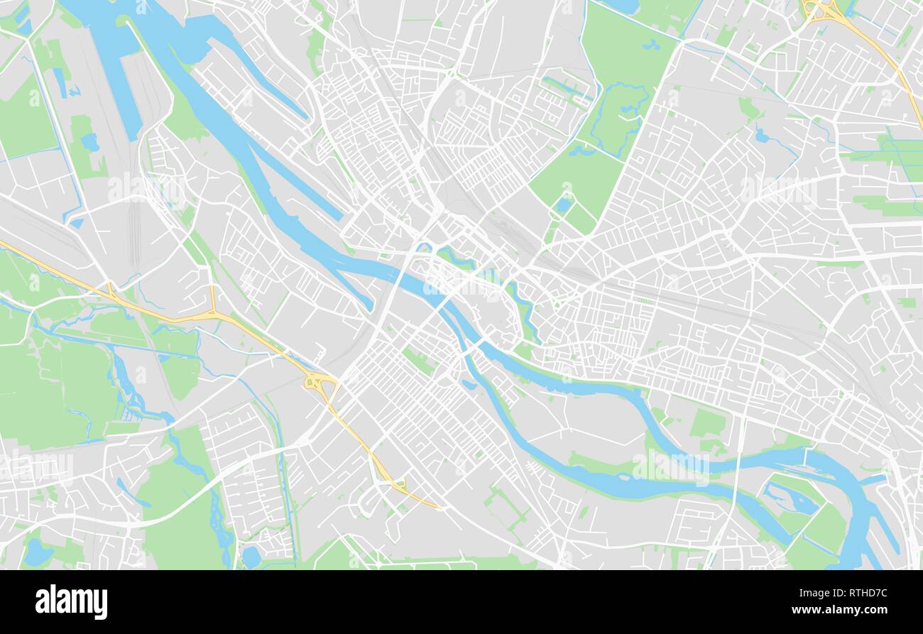 Bremen, Germany printable street map in classic style colors with all ...