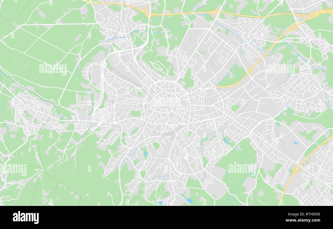 Aachen, Germany printable street map in classic style colors with all ...