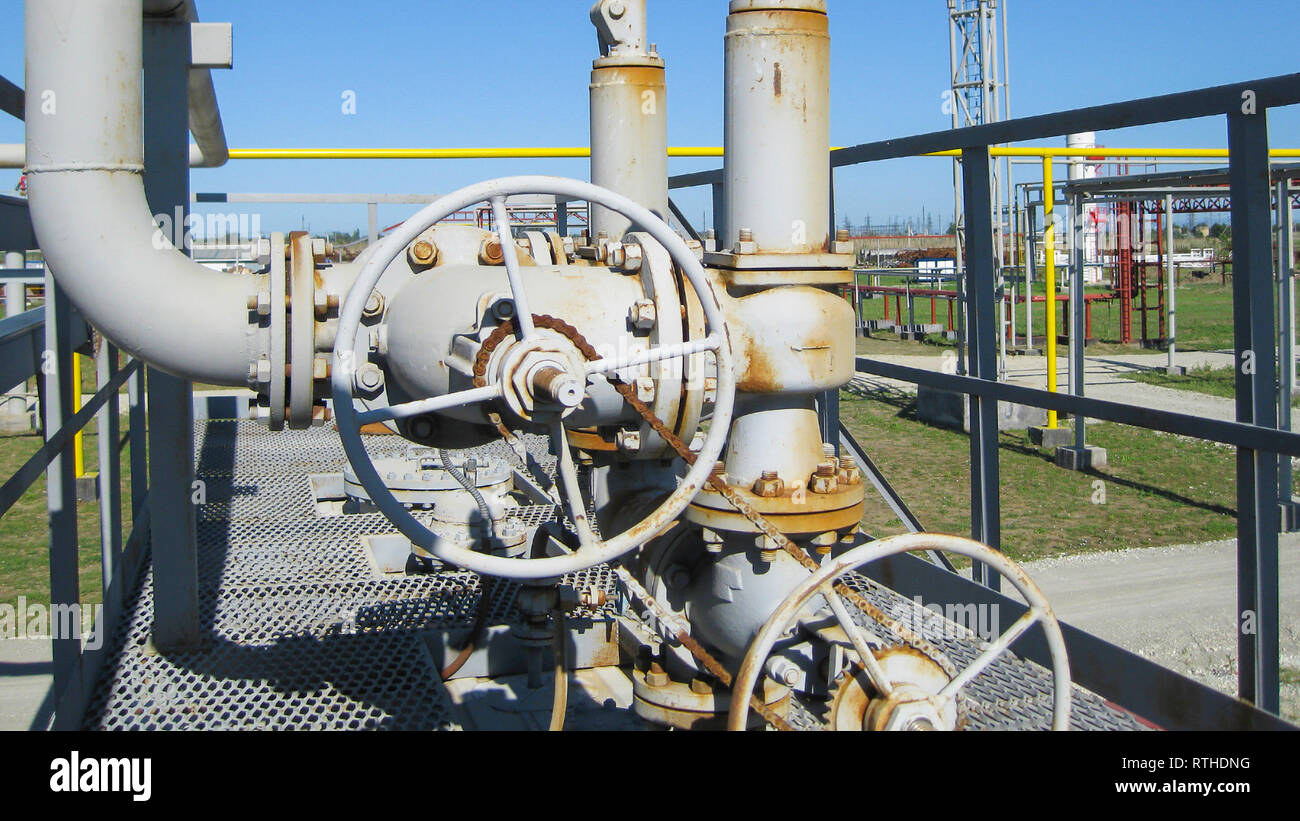 steel spring safety valve. Equipment for primary oil refining Stock ...