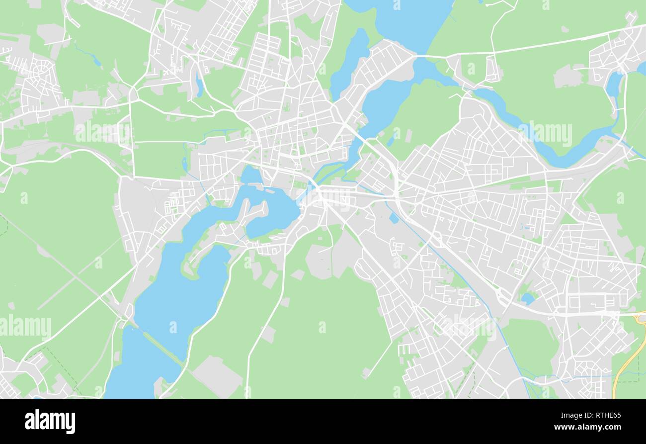 Potsdam, Germany printable street map in classic style colors with all ...
