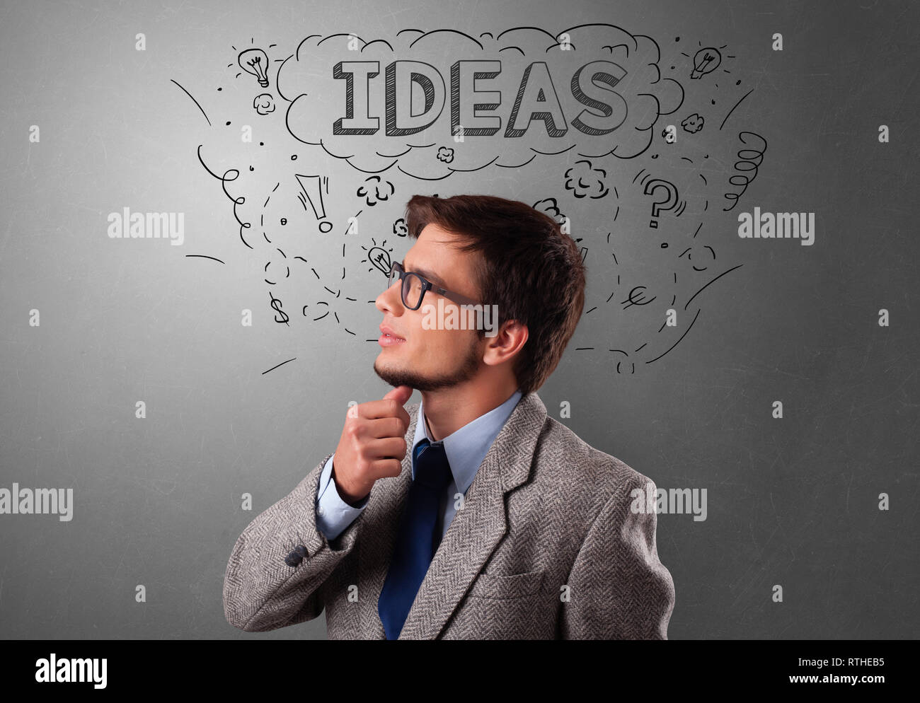 Young pretty person looking forward to success Stock Photo - Alamy