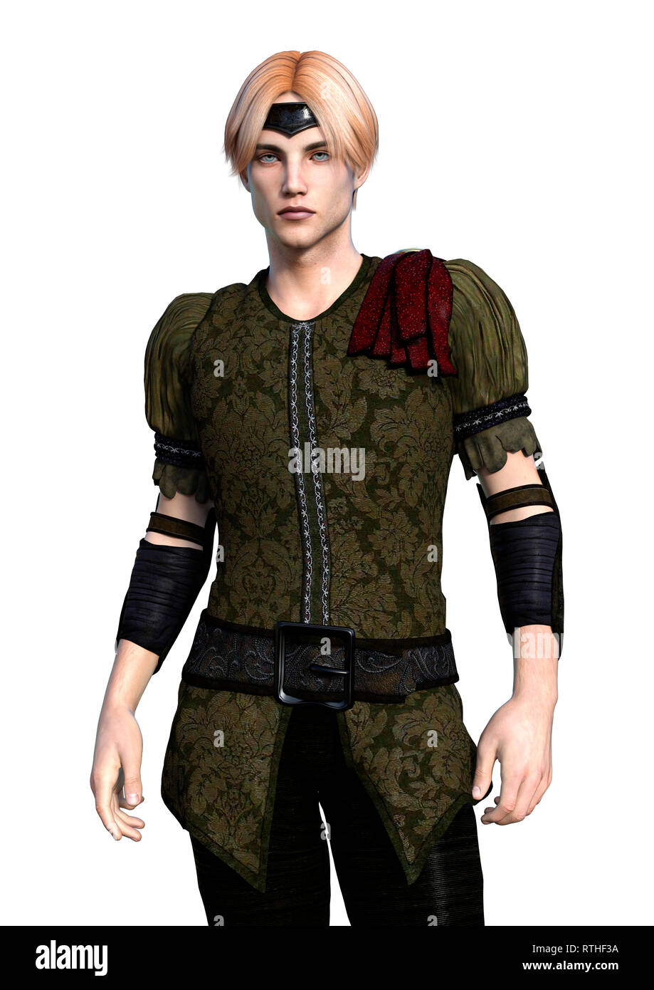 3D rendering of a fairy tale prince isolated on white background Stock ...