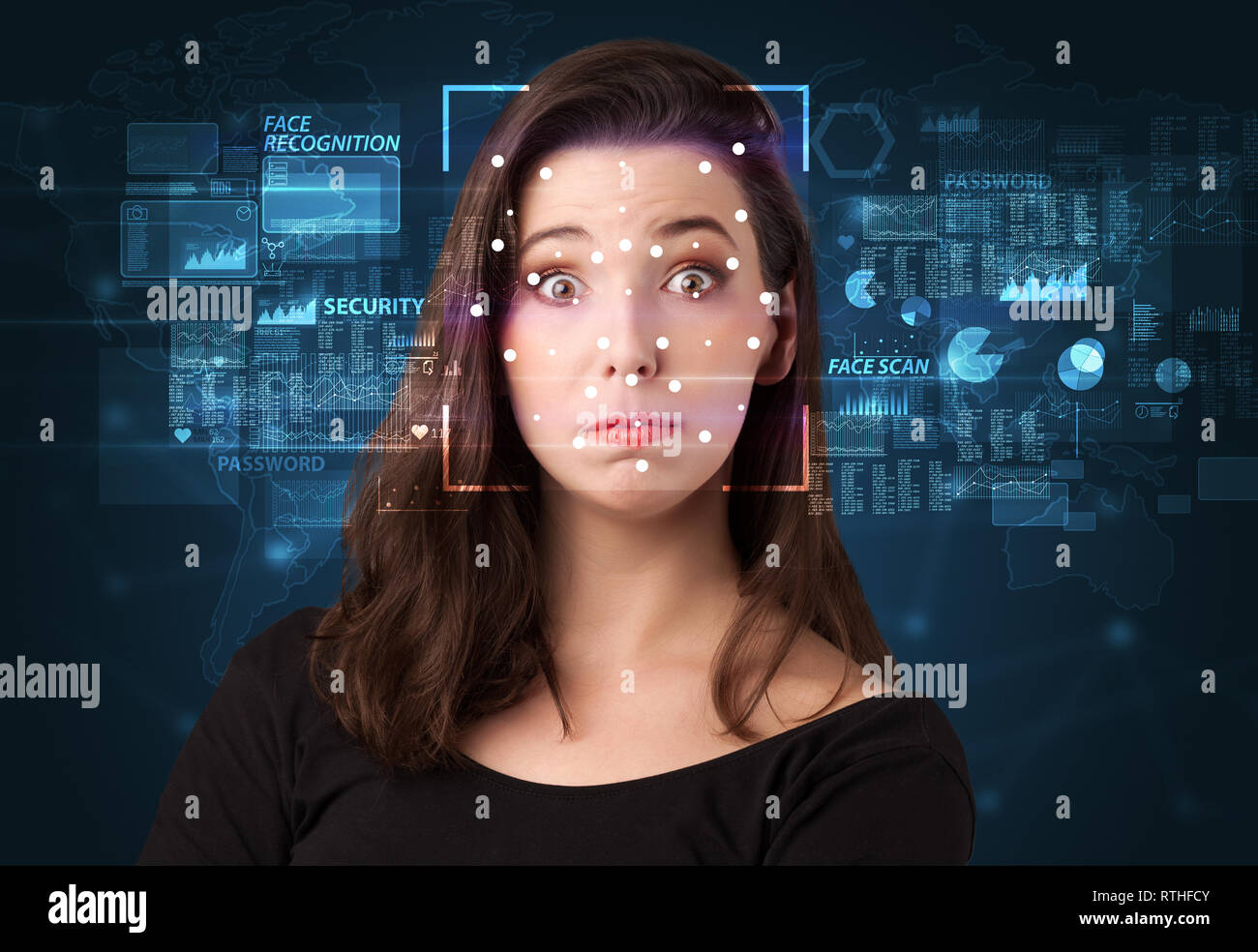 Digital Face Recognition System concept Stock Photo - Alamy