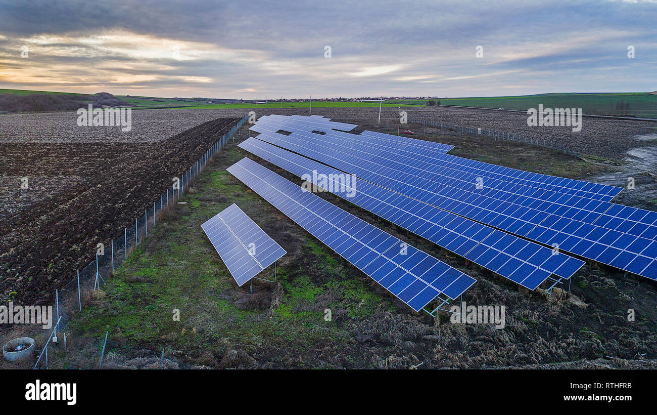 Solar panel produces green, environmentaly friendly energy from the ...