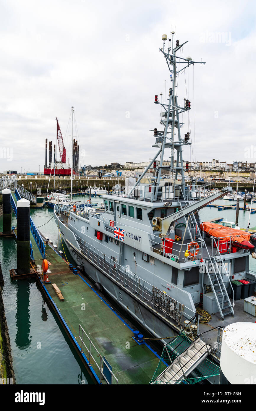 HMC Vigilant, United Kingdom Border Force patrol cutter moored at ...