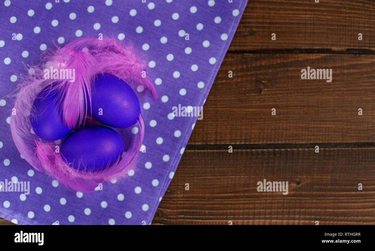 Welcome background with Easter eggs. The concept of a holiday and a ...