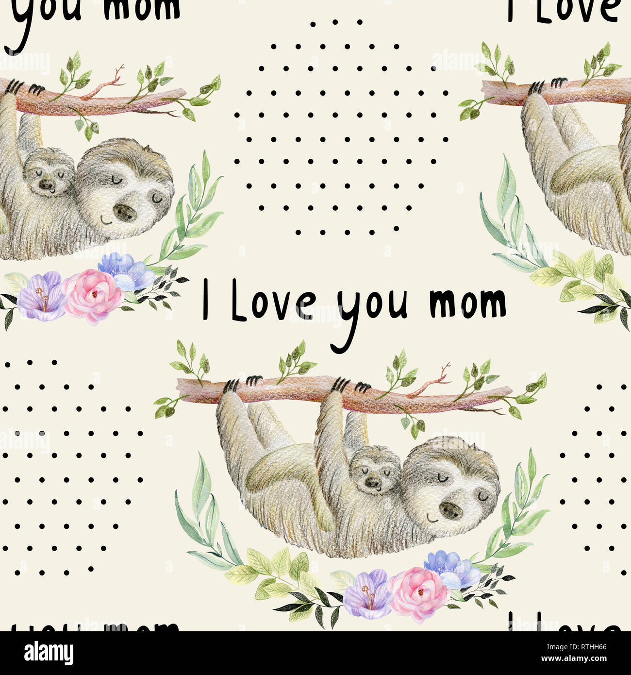Mother Sloth With Her Baby High Resolution Stock Photography and Images ...