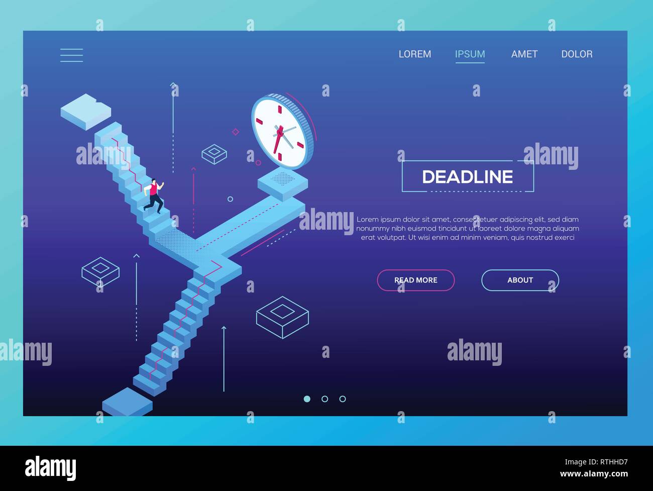 Deadline concept - modern isometric vector website header Stock Vector ...
