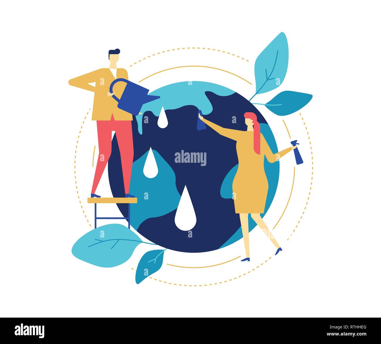 Save the planet - colorful flat design style illustration Stock Vector ...