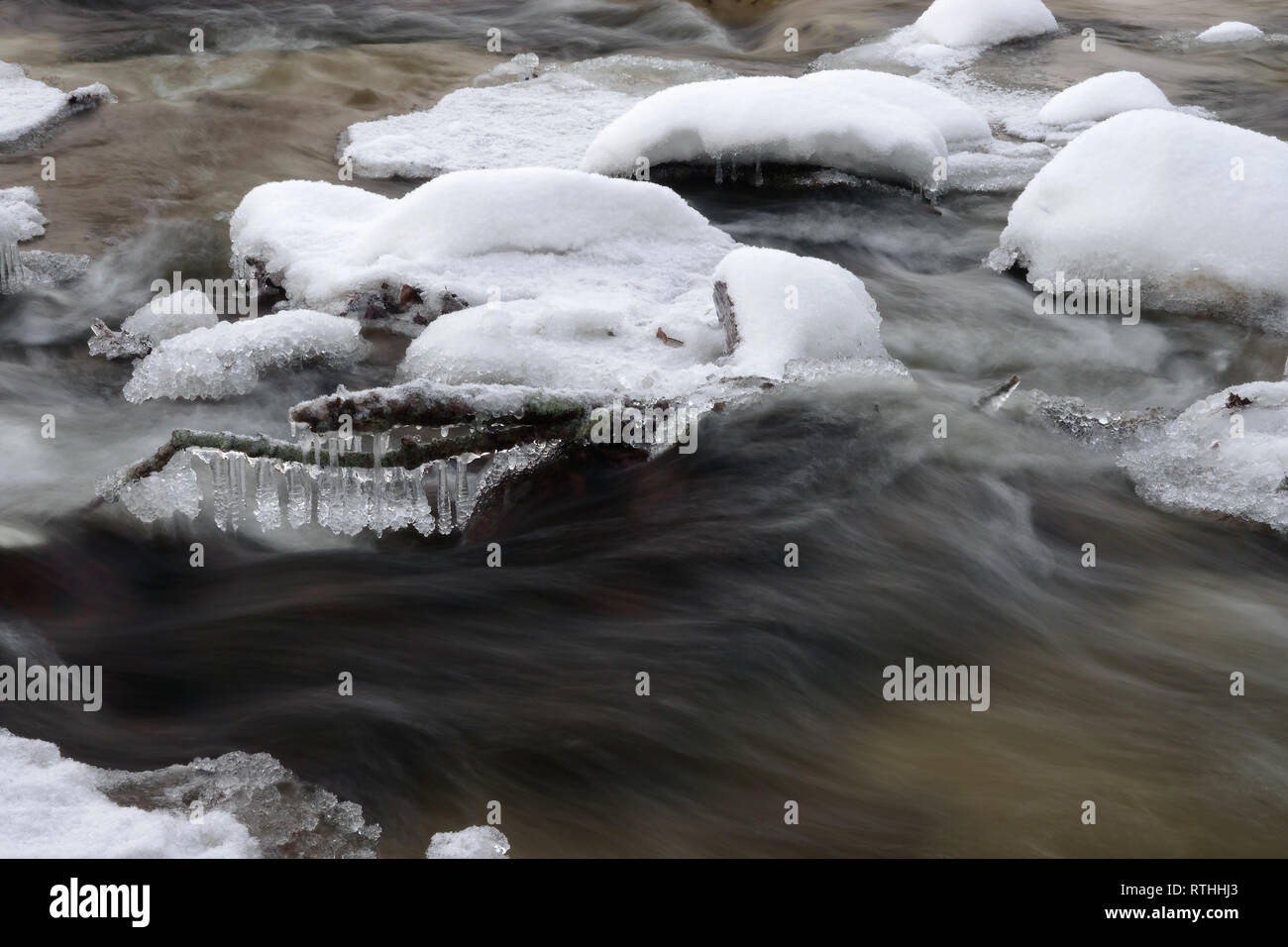 winter river landscape Stock Photo - Alamy