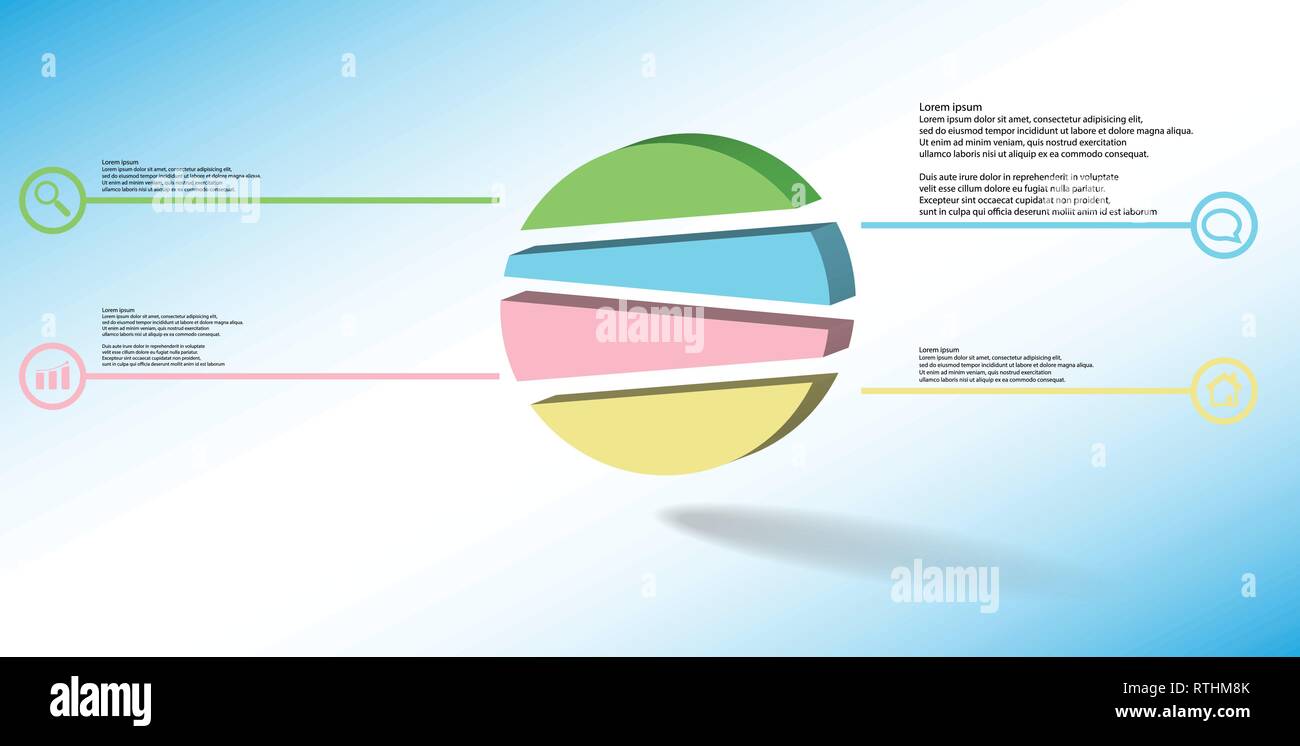 3D illustration infographic template. The embossed circle is randomly ...
