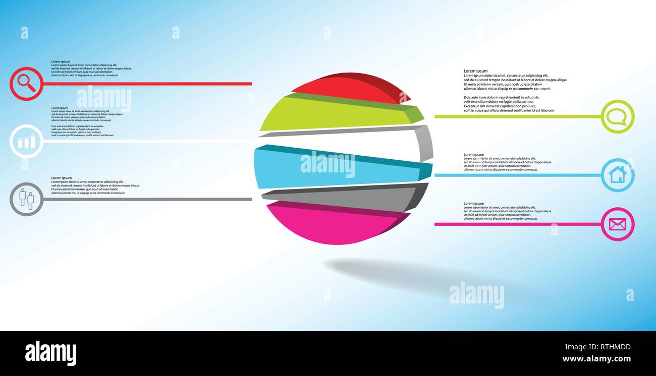 3D illustration infographic template. The embossed circle is randomly ...