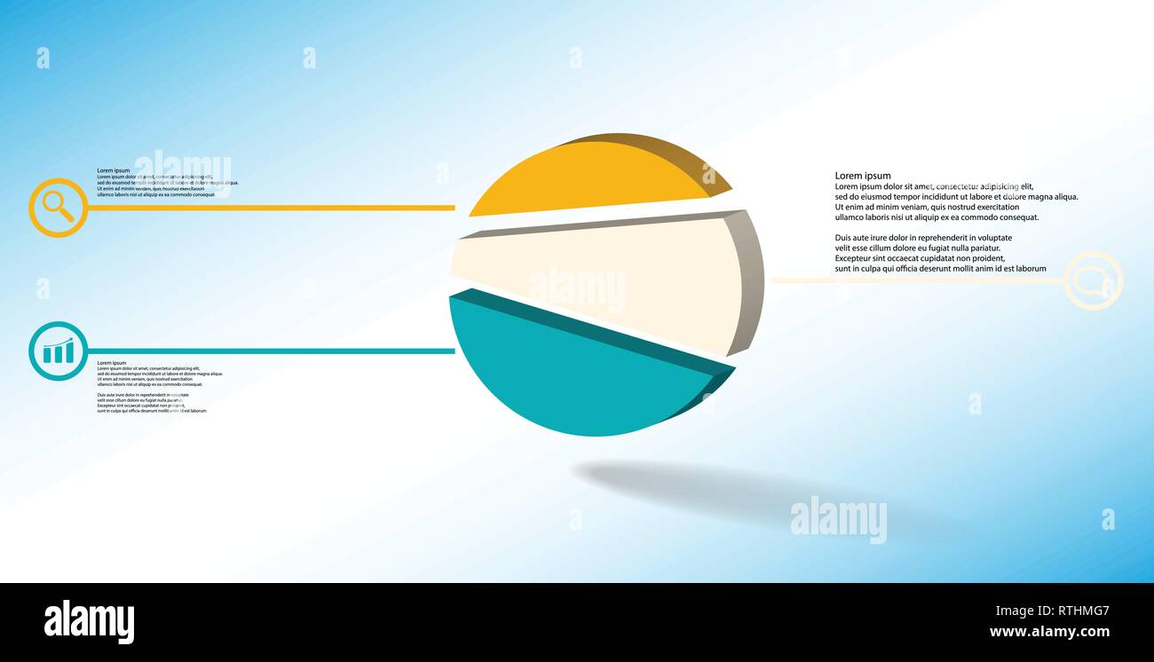 3D illustration infographic template. The embossed circle is randomly ...