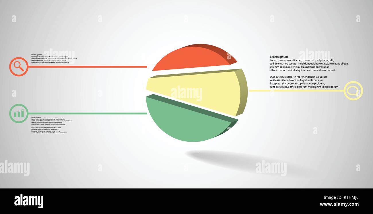 3D illustration infographic template. The embossed circle is randomly ...