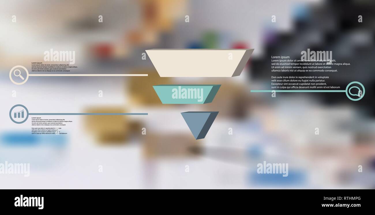 3D illustration infographic template. The embossed triangle is divided ...