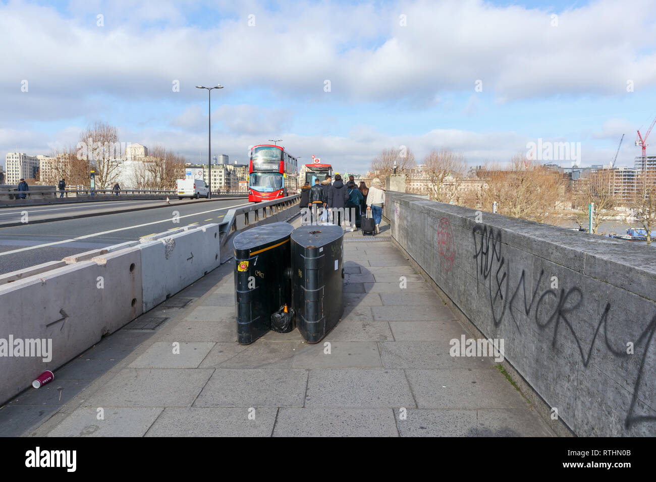 Anti-vehicle bollards, a counter-terrorism security measure, on the ...