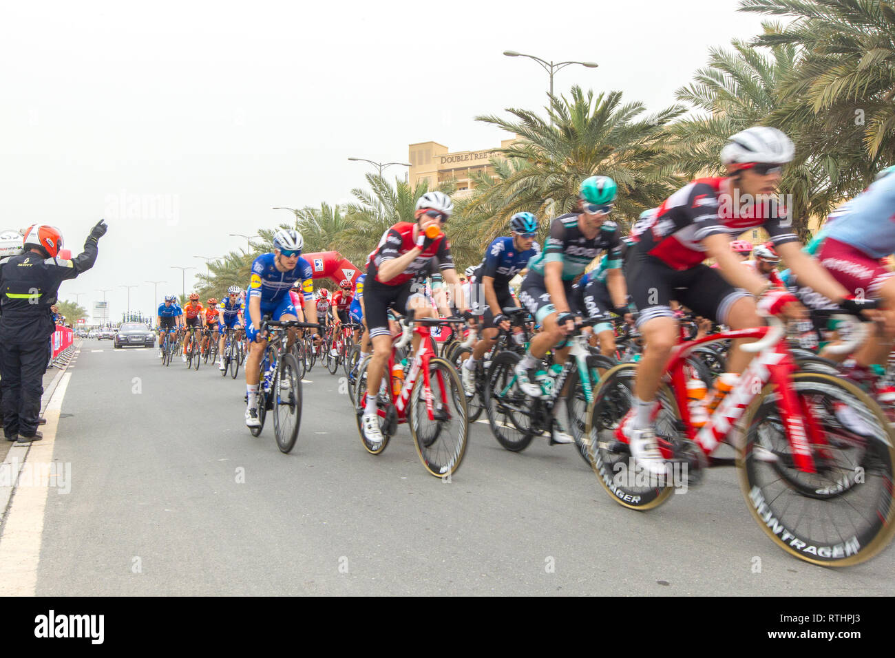 Cyclists seen racing during the sixth stage of the only professional ...