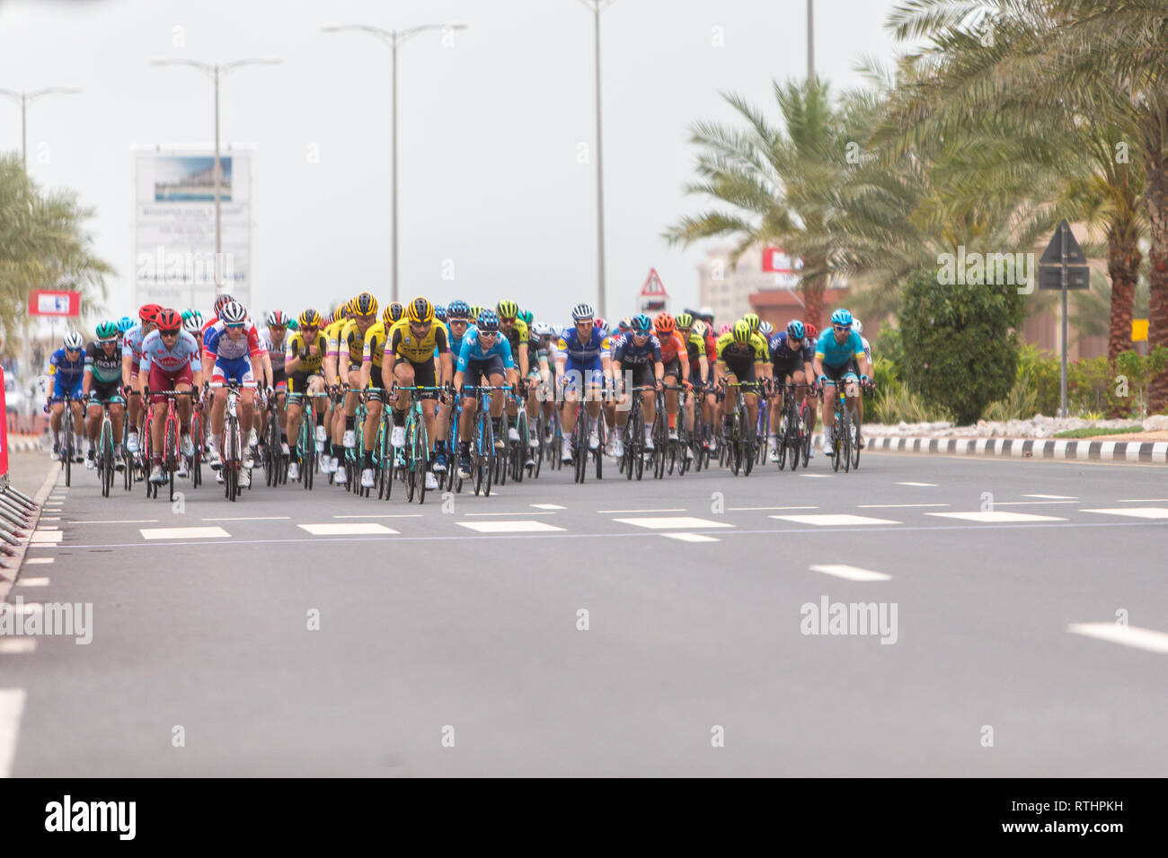 Cyclists seen racing during the sixth stage of the only professional ...