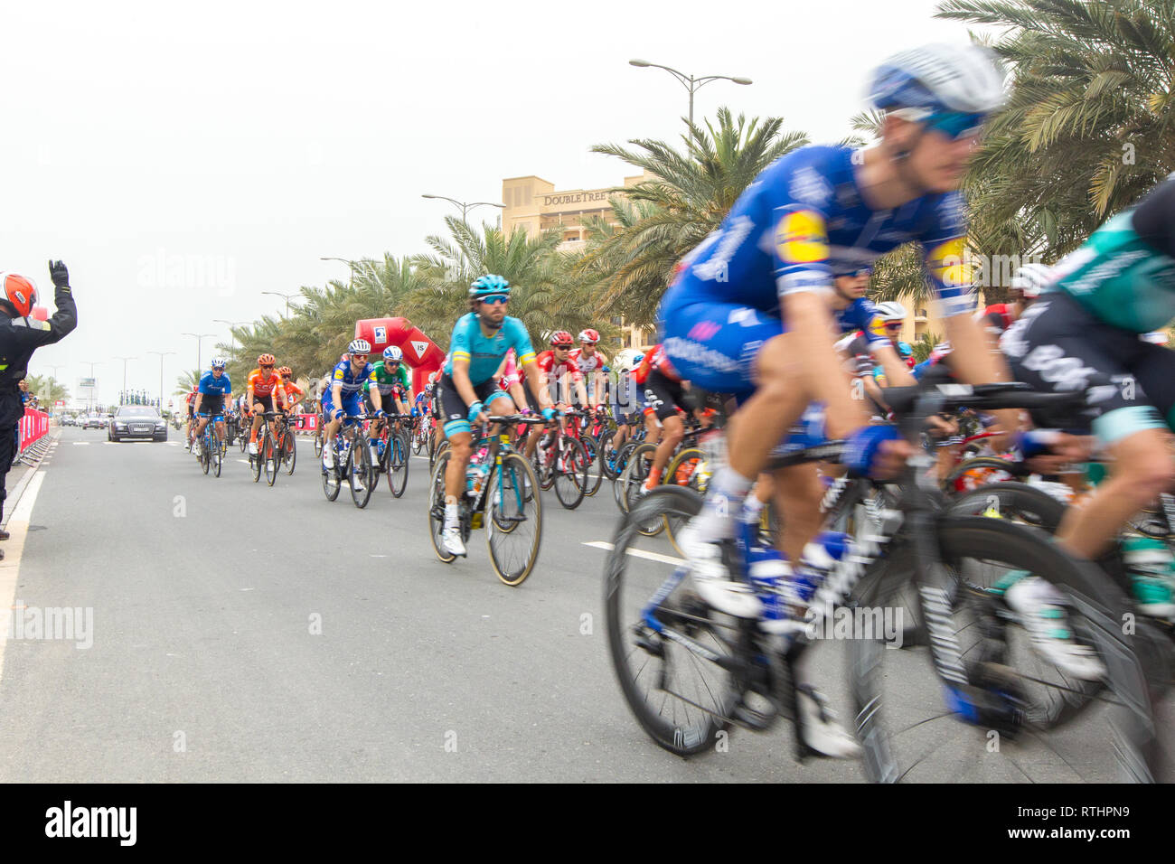 Cyclists seen racing during the sixth stage of the only professional ...