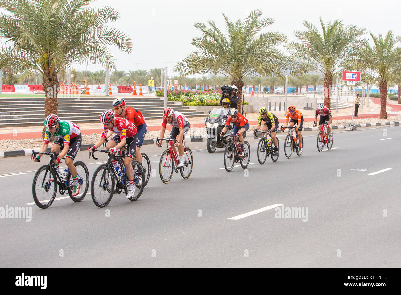 Cyclists seen racing during the sixth stage of the only professional ...