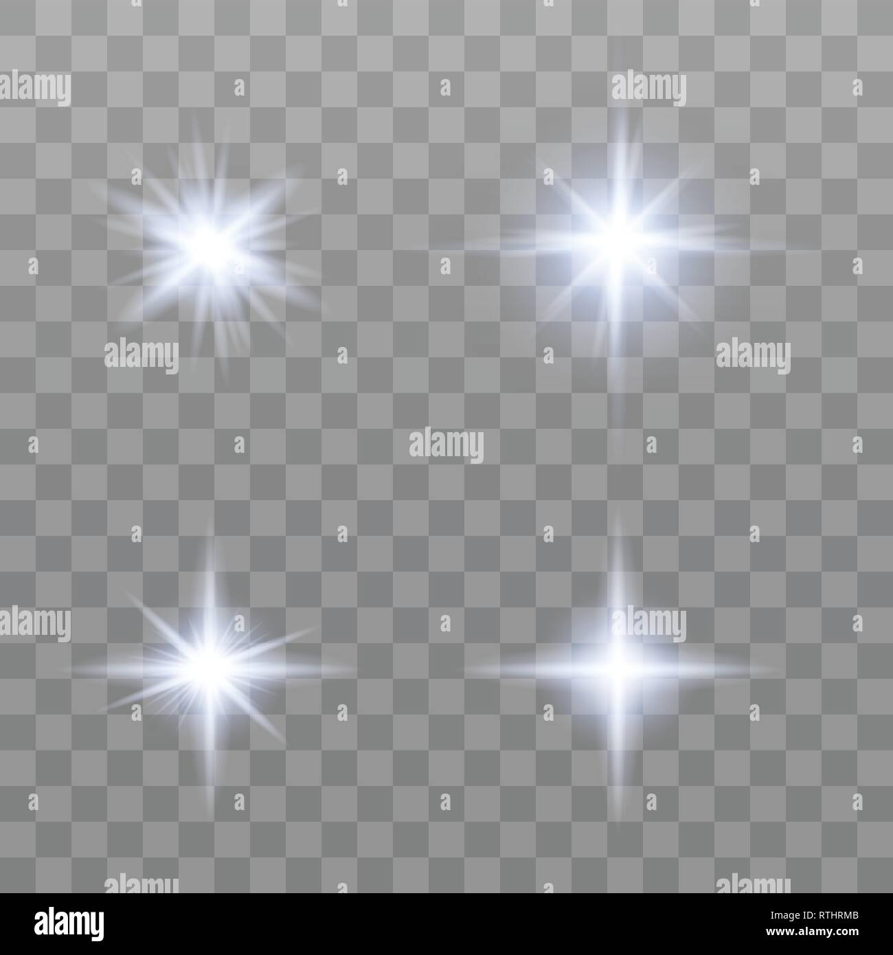 Set of various flare elements. Vector illustration with light effects ...