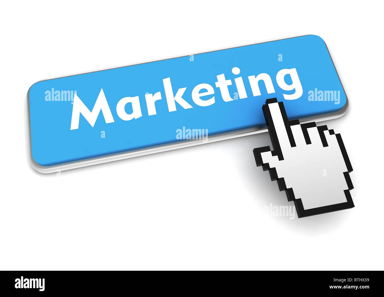 marketing push button concept 3d illustration isolated Stock Photo - Alamy