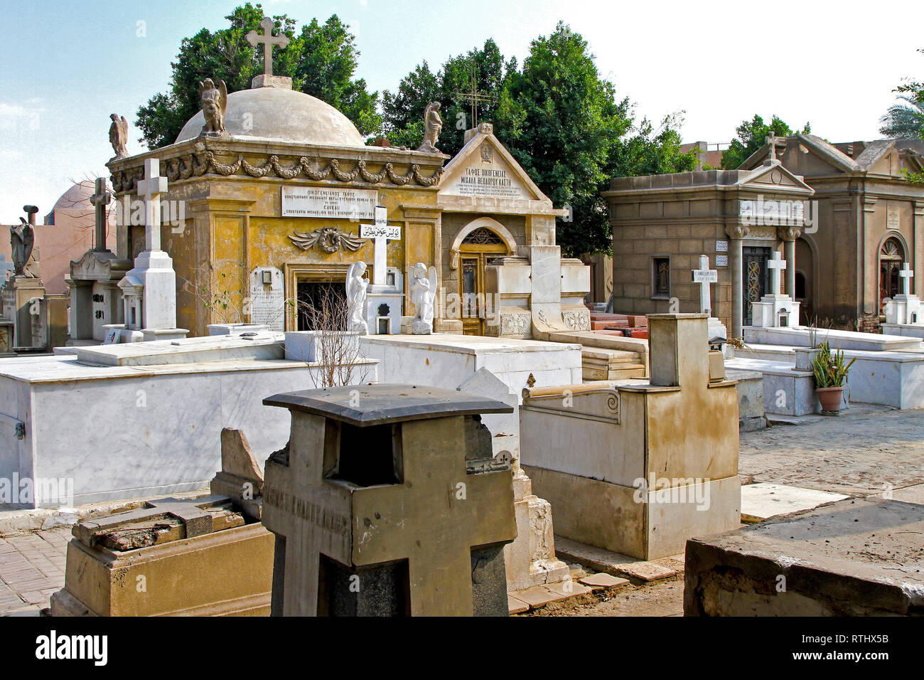 Cairo, Egypt - March 01, 2010: Tombs Mausoleum Graveyard at Coptic ...