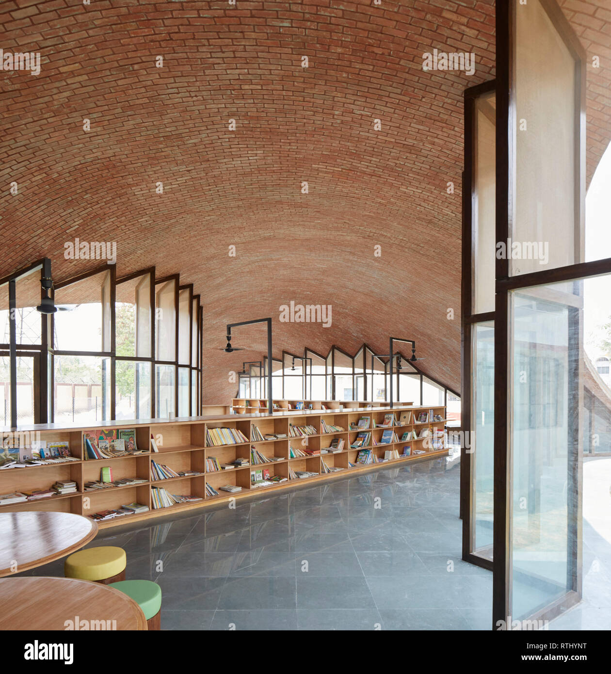 Overall Interior view. Maya Somaiya Library, Kopargaon/Maharashtra ...
