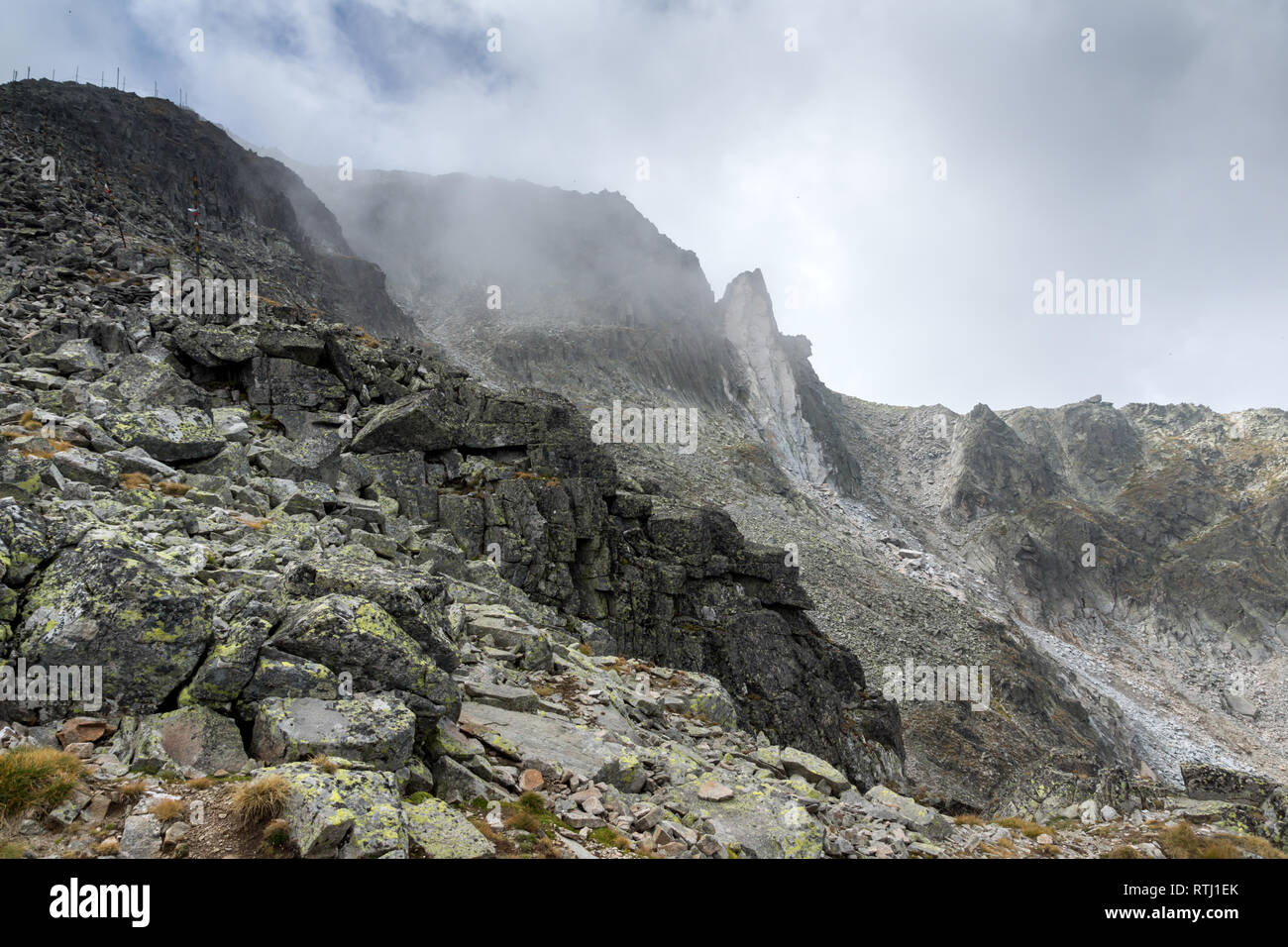 Rocky Landscape from Hiking Route to climbing Musala peak, Rila ...