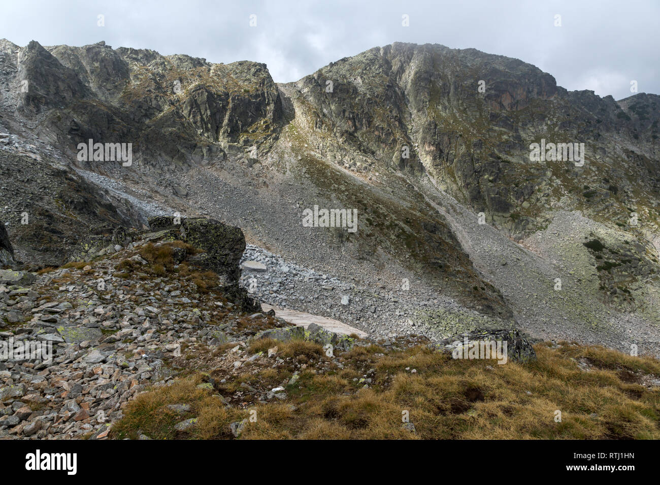 Rocky Landscape from Hiking Route to climbing Musala peak, Rila ...