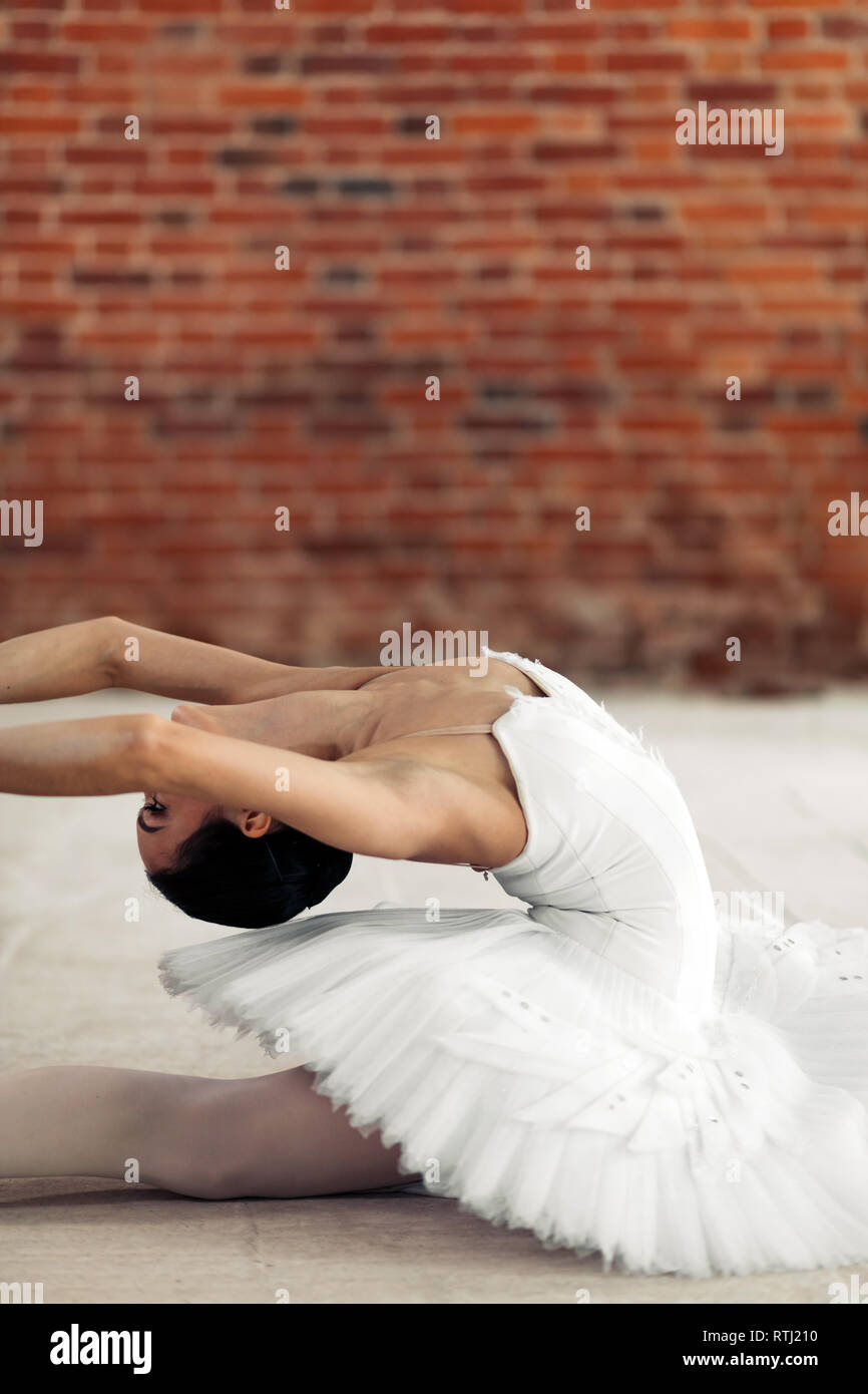 flexible dancer showing her great performance, close up cropped photo ...