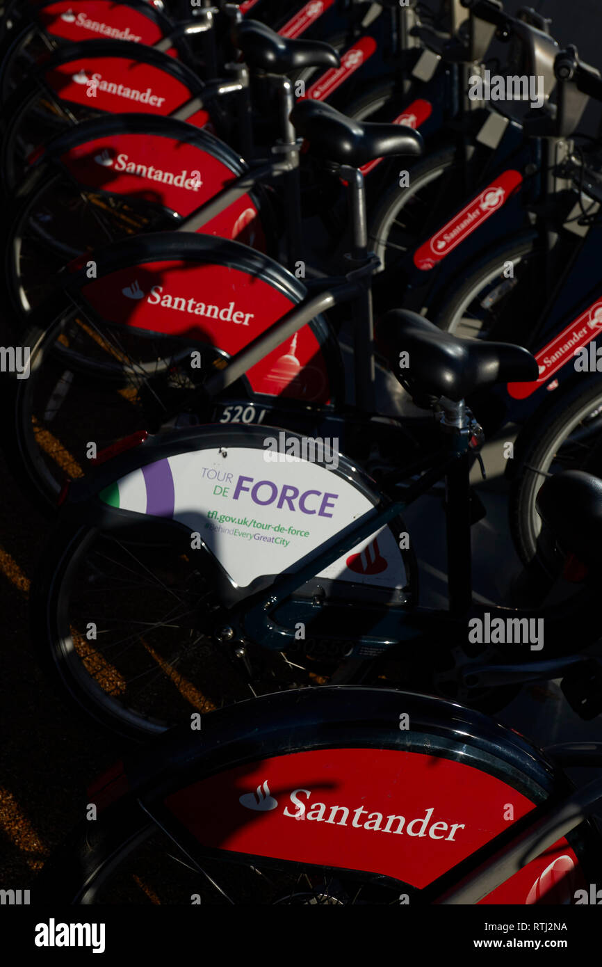 London hire bikes as patterned still-life Stock Photo - Alamy