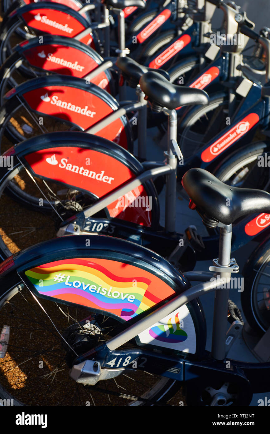 London hire bikes as patterned still-life Stock Photo - Alamy