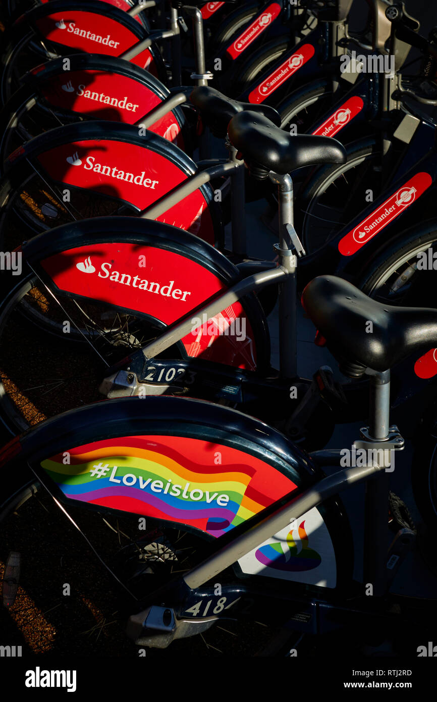 London hire bikes as patterned still-life Stock Photo - Alamy