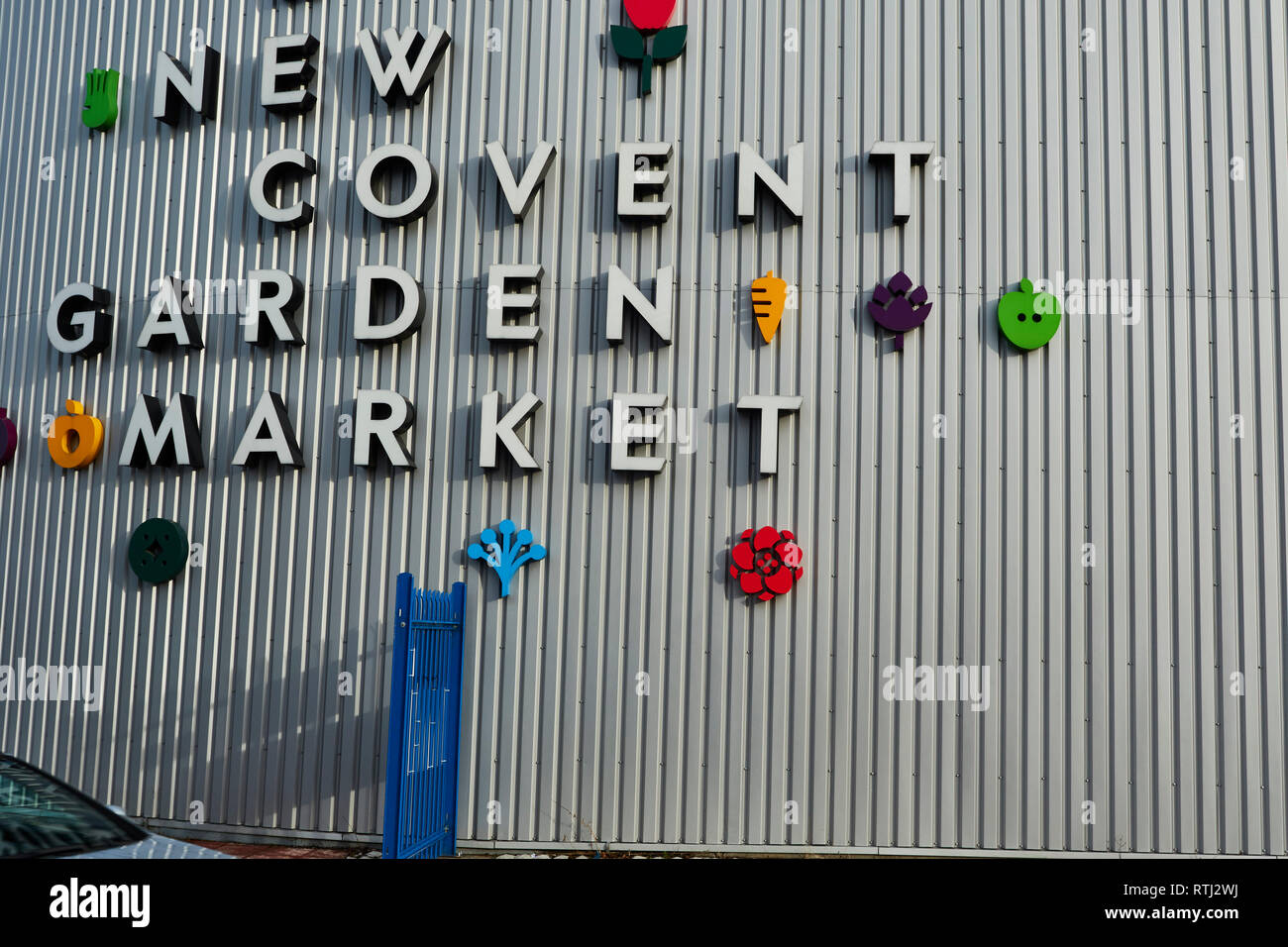 New Covent garden exterior in the London sunshine in spring, London ...
