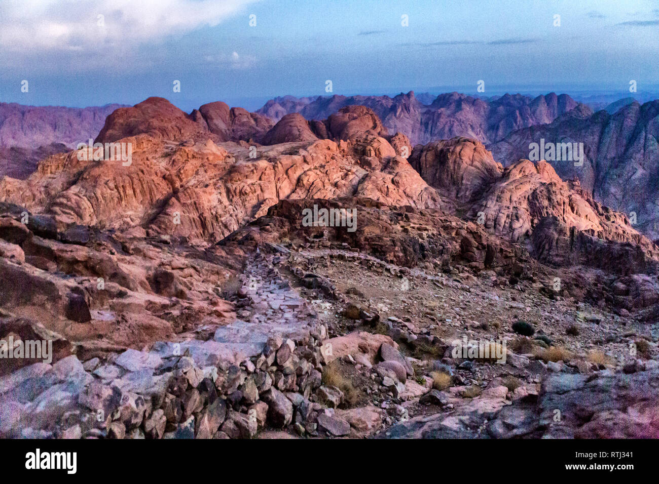 Sunrise, Mount Sinai, Gabal Musa, Sinai peninsula, Egypt Stock Photo ...