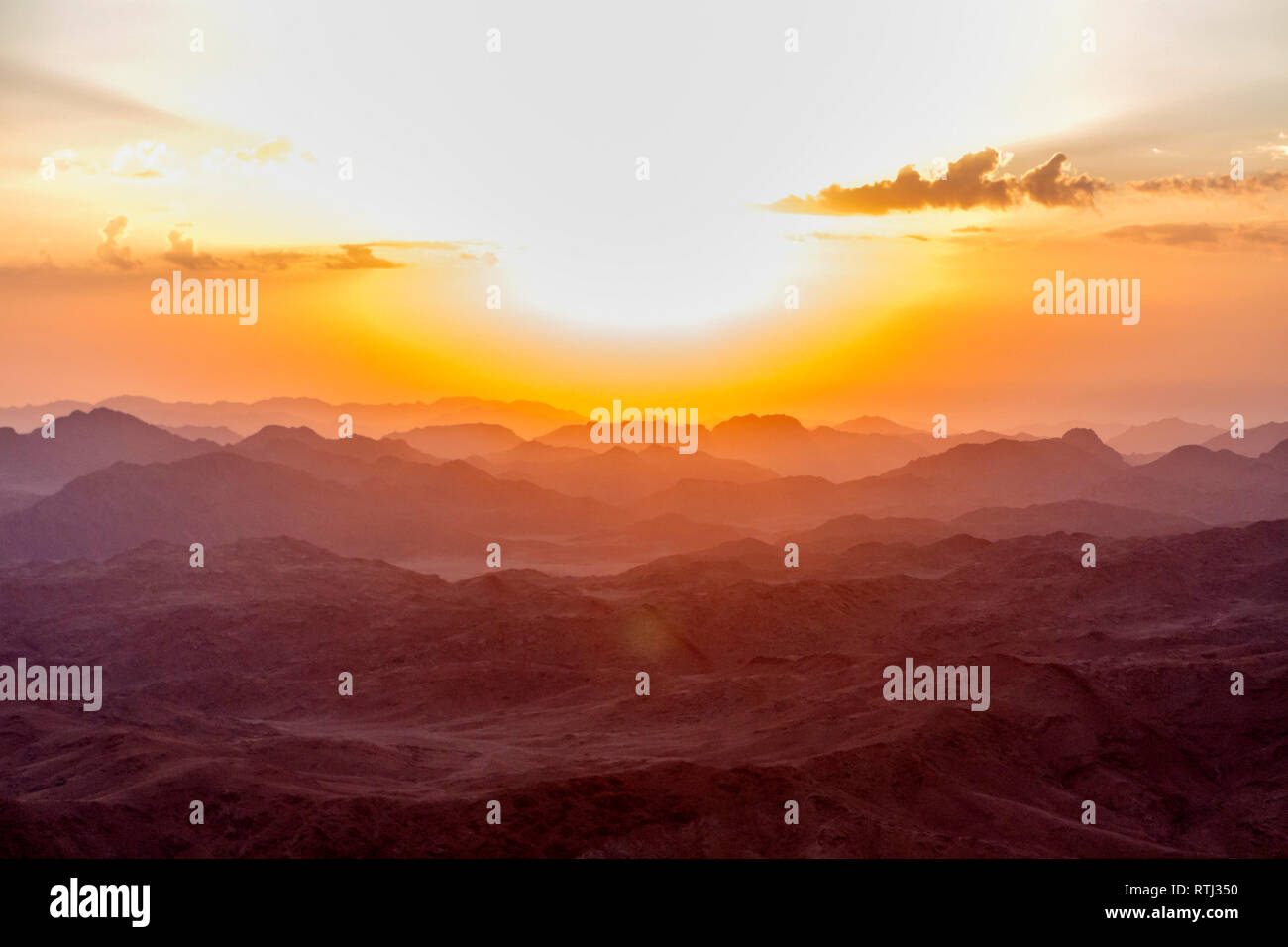 Sunrise, Mount Sinai, Gabal Musa, Sinai peninsula, Egypt Stock Photo ...