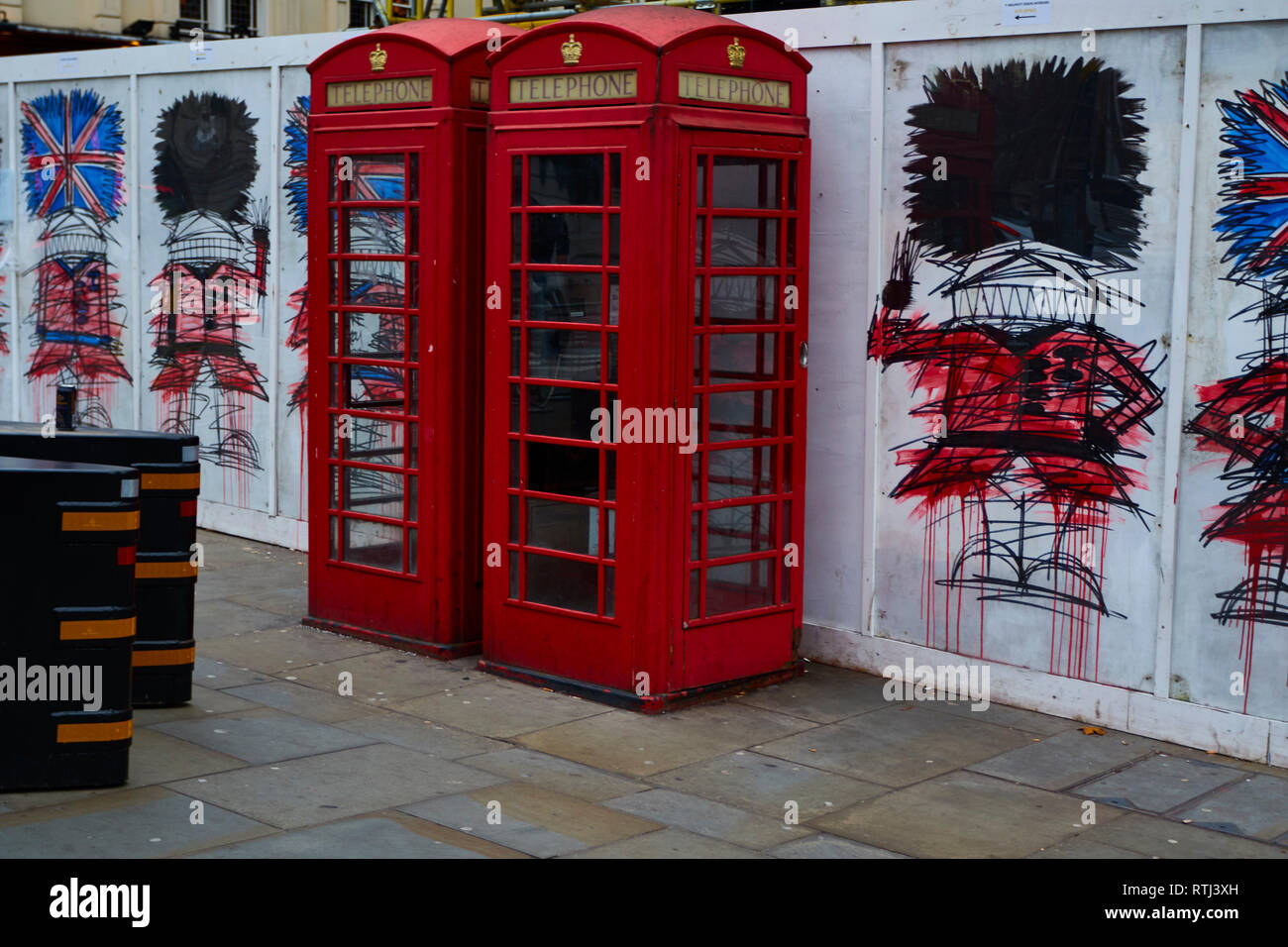 Red telephone boxes in swinging London, England, United Kingdom, Europe ...