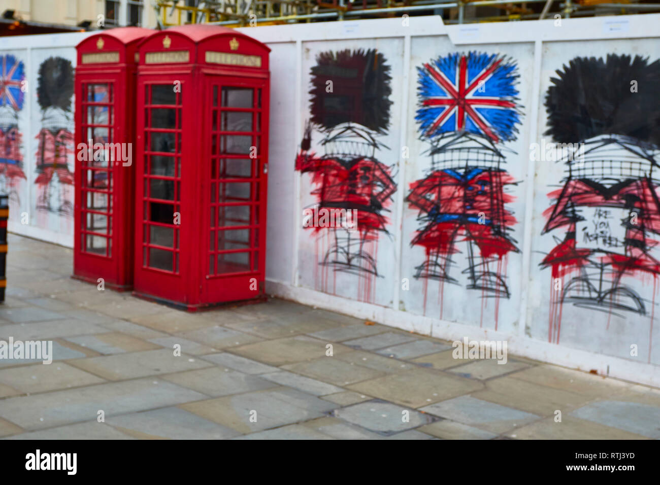 Red telephone boxes in swinging London, England, United Kingdom, Europe ...