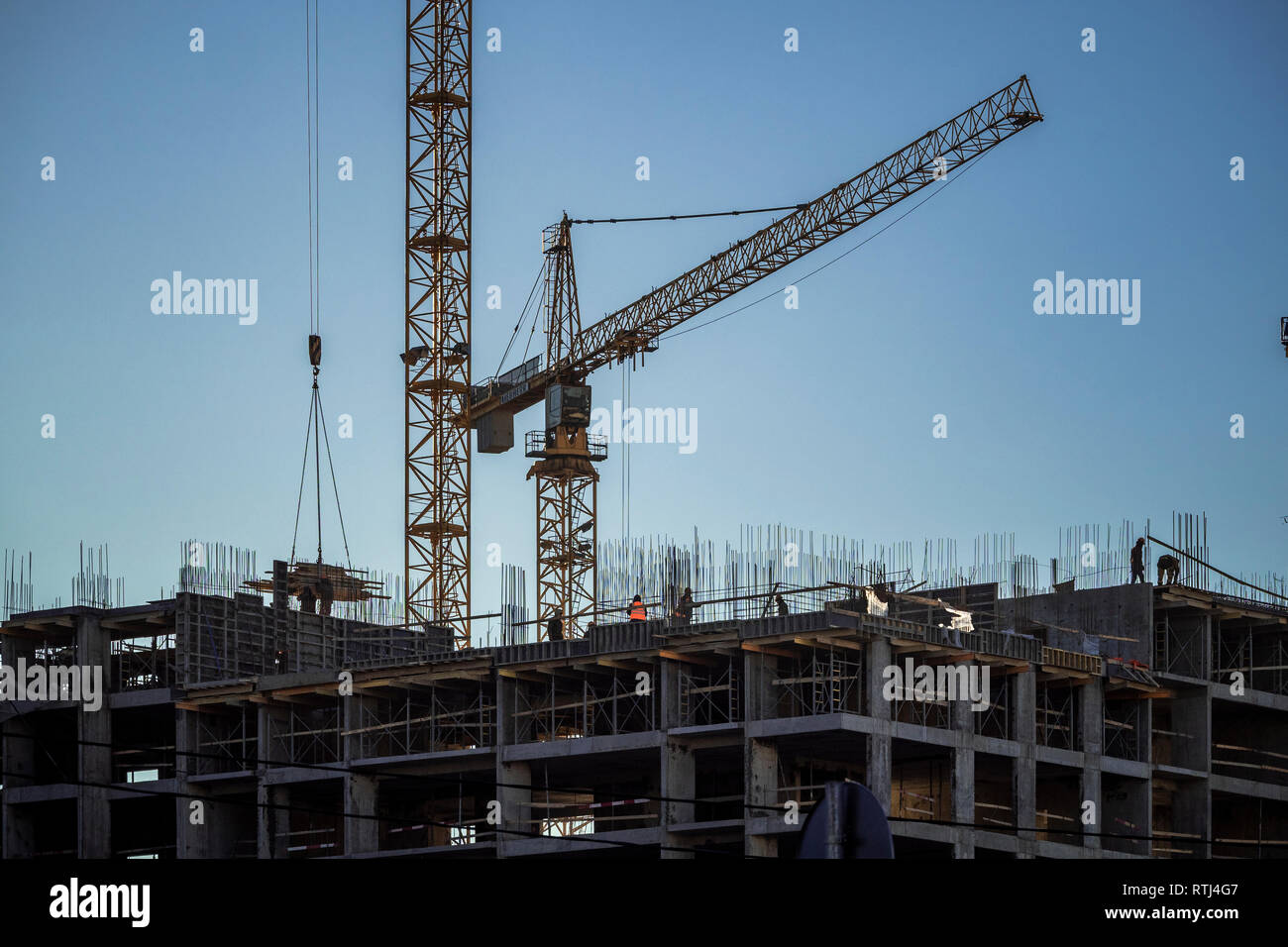 Russia, Moscow. Construction of the new residential complex Stock Photo ...