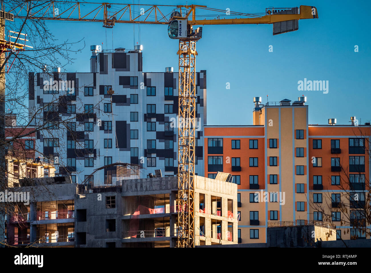 Russia, Moscow. Construction of the new residential complex Stock Photo ...
