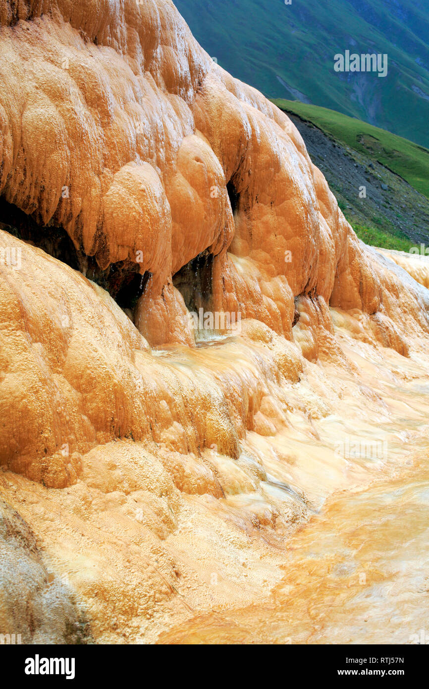 Waterfall of mineral water, Mtiuleti, Georgia Stock Photo - Alamy