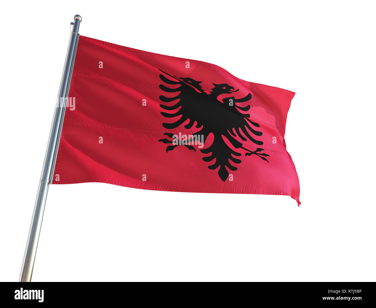 Albania official national waving Cut Out Stock Images & Pictures - Alamy