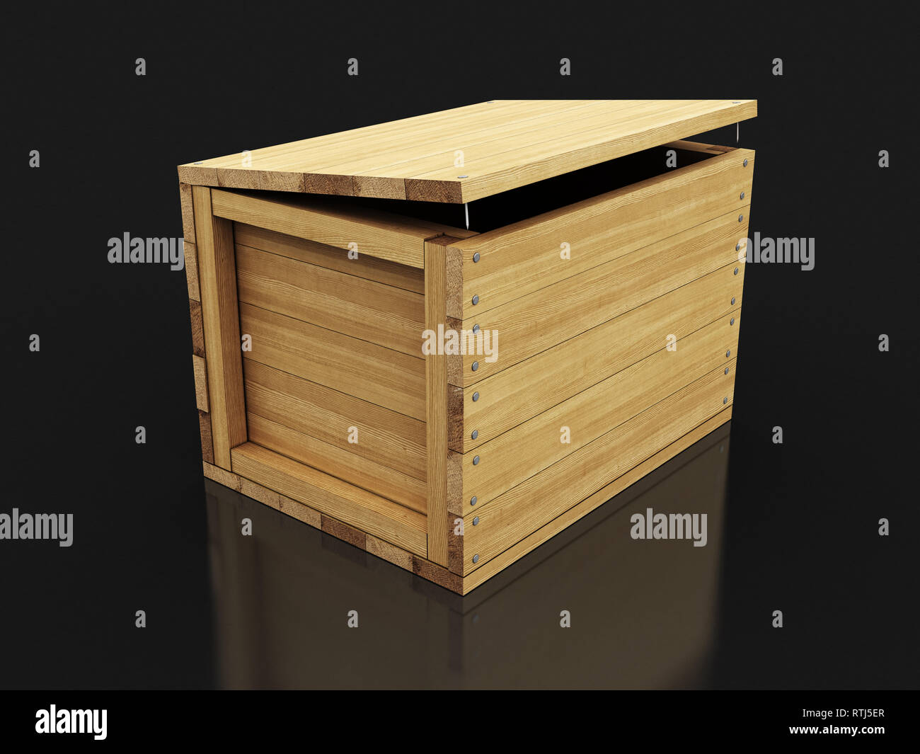 Wooden crate. Image with clipping path Stock Photo - Alamy
